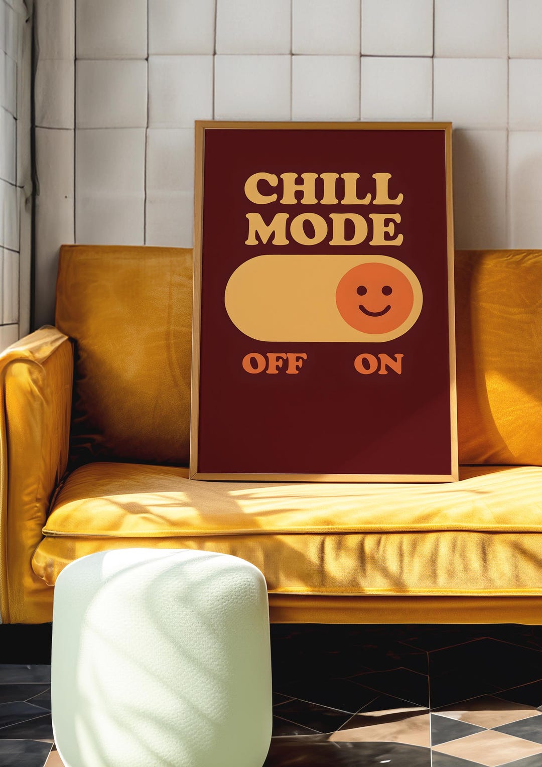 Smiley Face Print: Chill Poster, Apartment Wall Art (digital Download ...