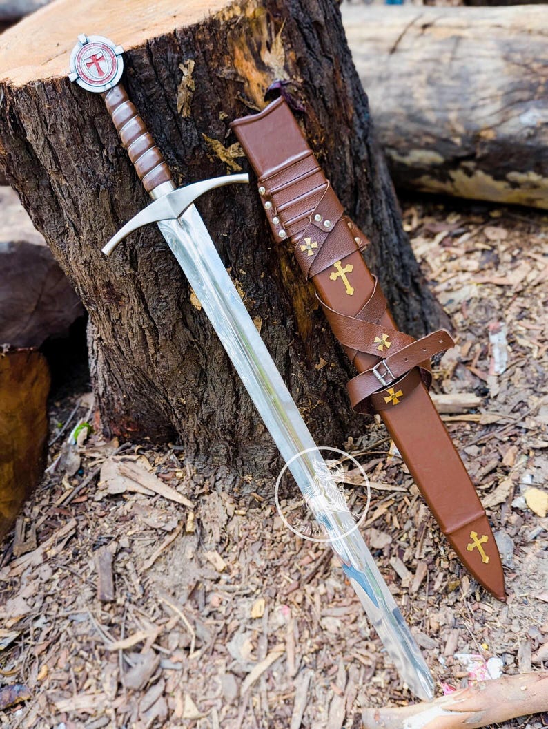 Handmade Knights Templar Sword | Medieval Crusader Replica Blade | 39 ...