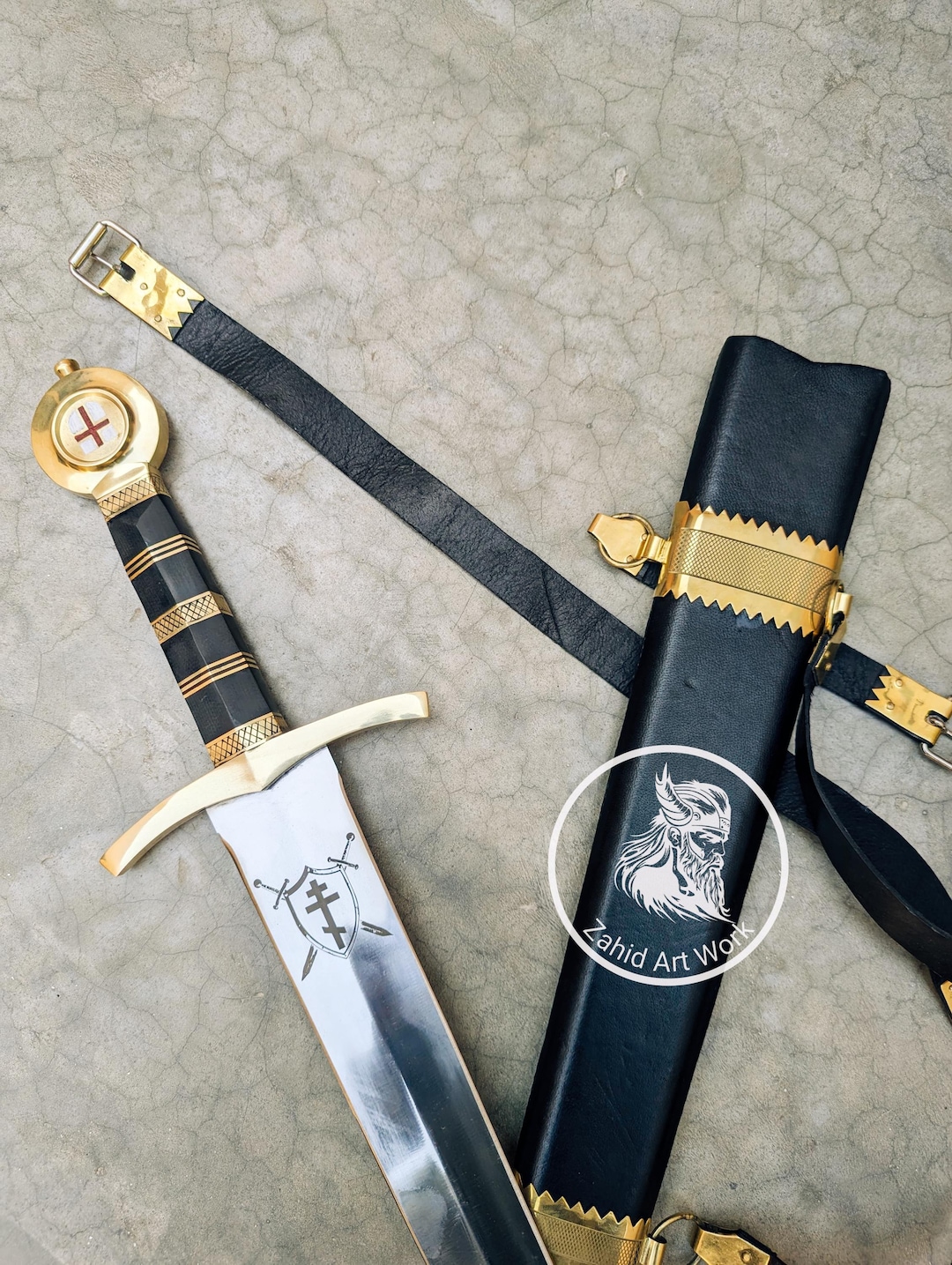 Knights Templar Replica Sword | Handmade Medieval Longsword | Merlin ...