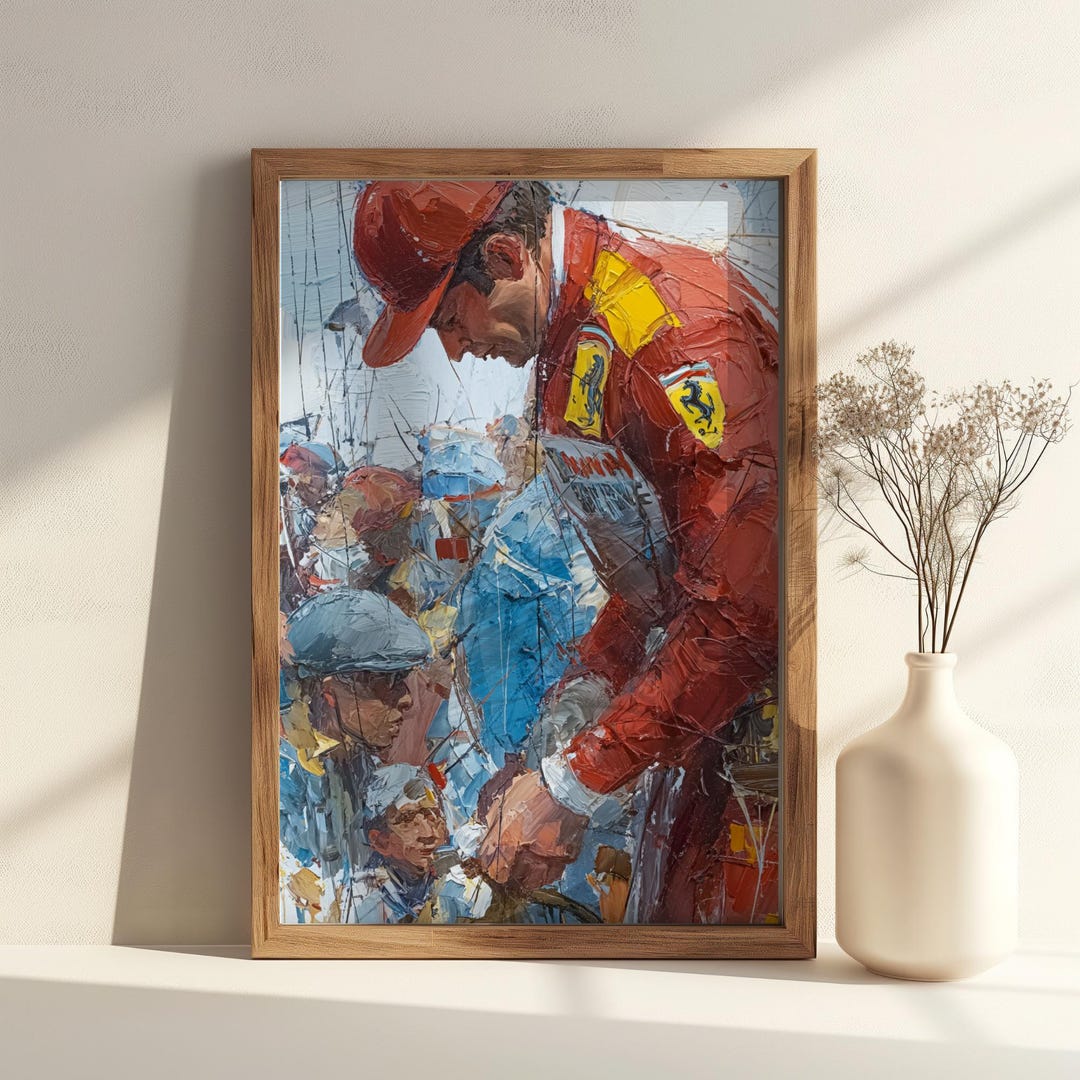 Vintage Formula 1 Racing Wall Art Poster - World Champion Ferrari Red ...