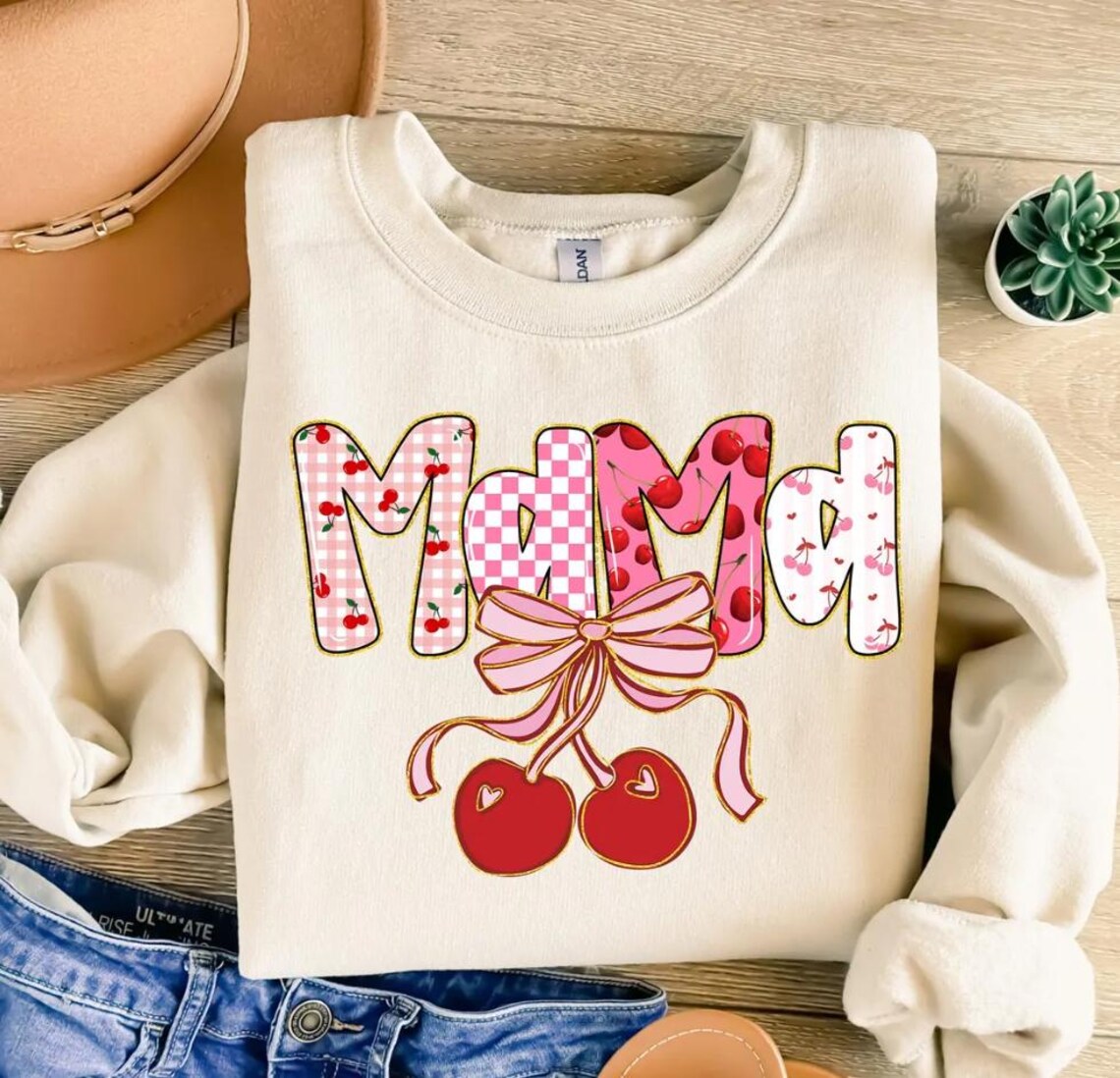 Preppy Cherry Mama PNG, Summer Mama Shirt Design, Cute Cherry Bow ...