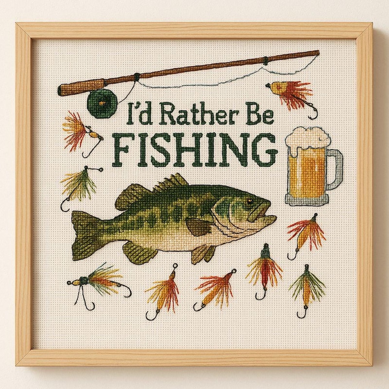 Fishing Cross Stitch - Etsy