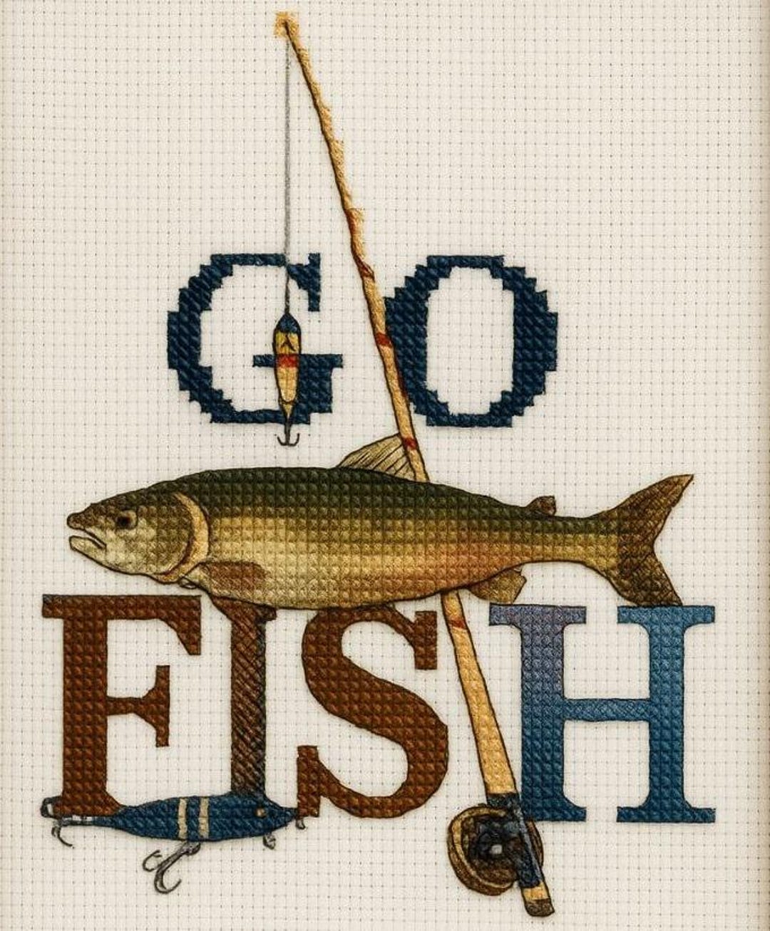3 Cross Stitch Patterns – for Fishing - Etsy