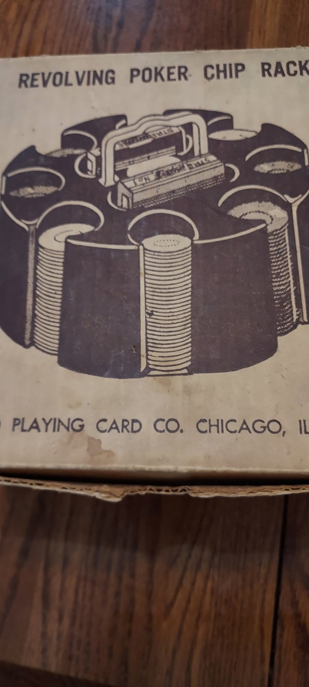 Arrco Revolving Poker Chip Rack With Chips and Cards Including Box ...