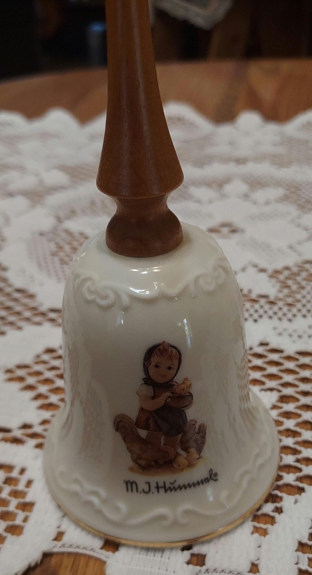 Vintage MJ Hummel 'feeding Time' Bell With Wood Handle - Etsy
