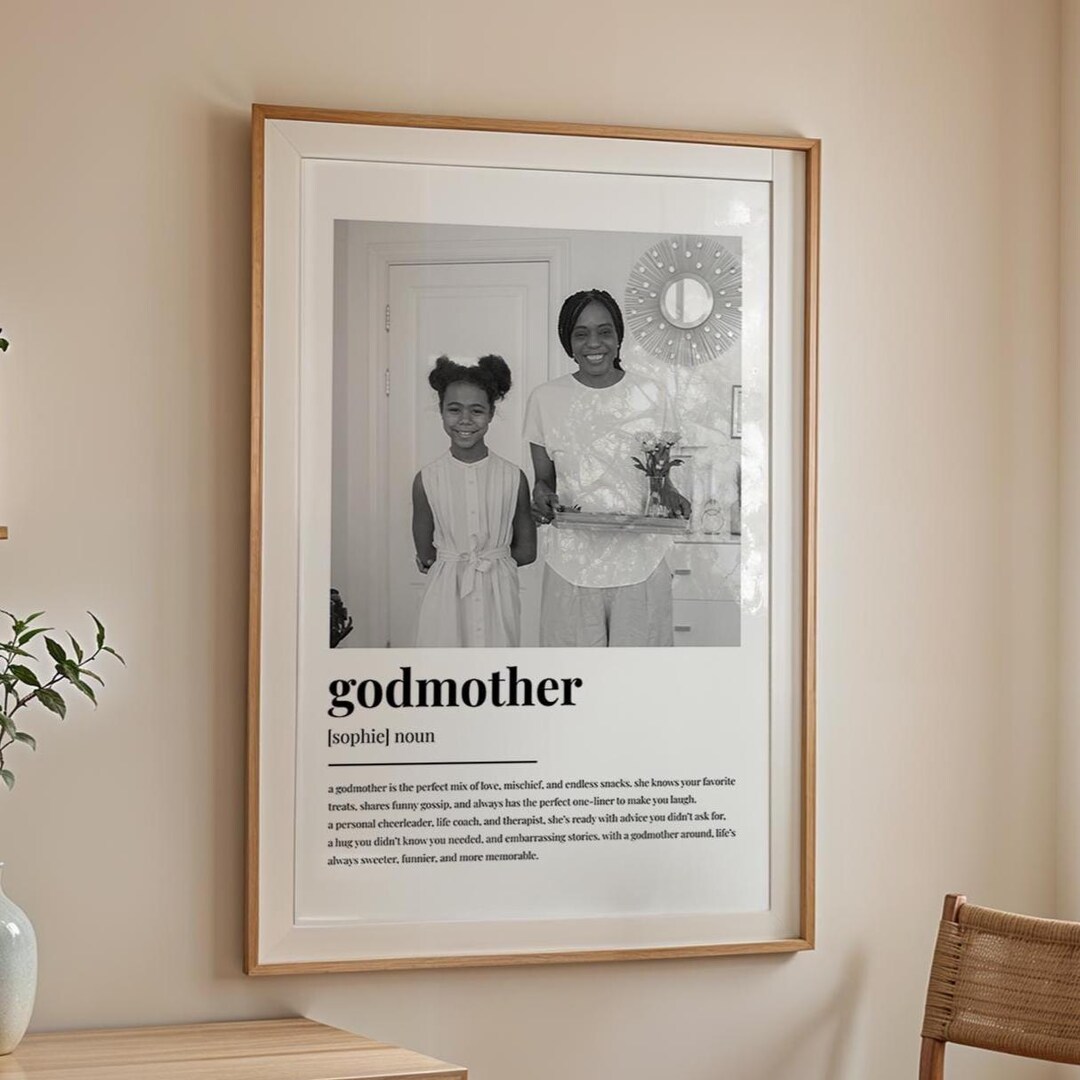 Personalised Godmother Definition Photo Print | Custom Family Friend ...