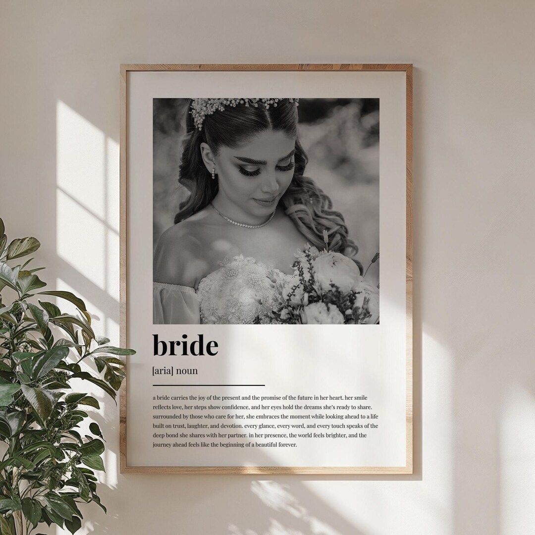 Personalised Bride Definition Photo Print | Custom Fiancé Definition ...