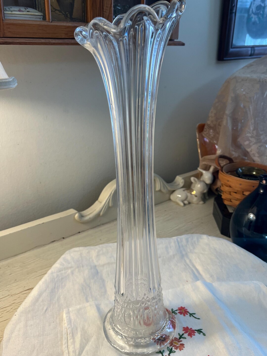 Antique 1850’s Bryce Higbee EAPG 8 Finger Swung Vase - Etsy