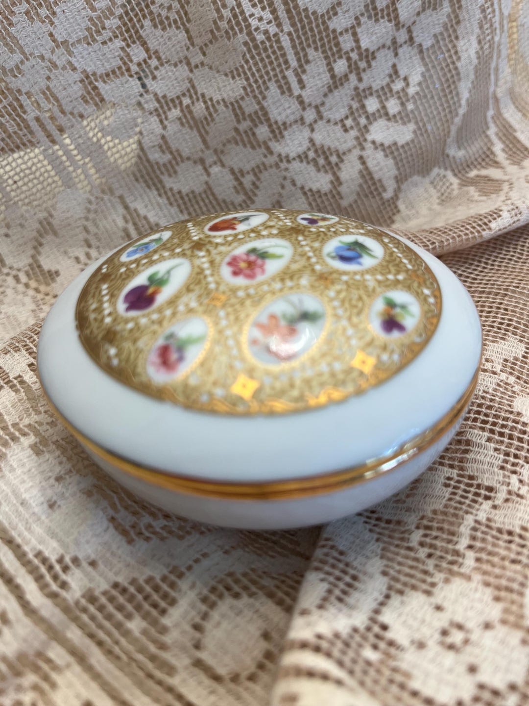 Vintage Lesov Concordia Royal Prague Porcelain Trinket Box, Hand ...