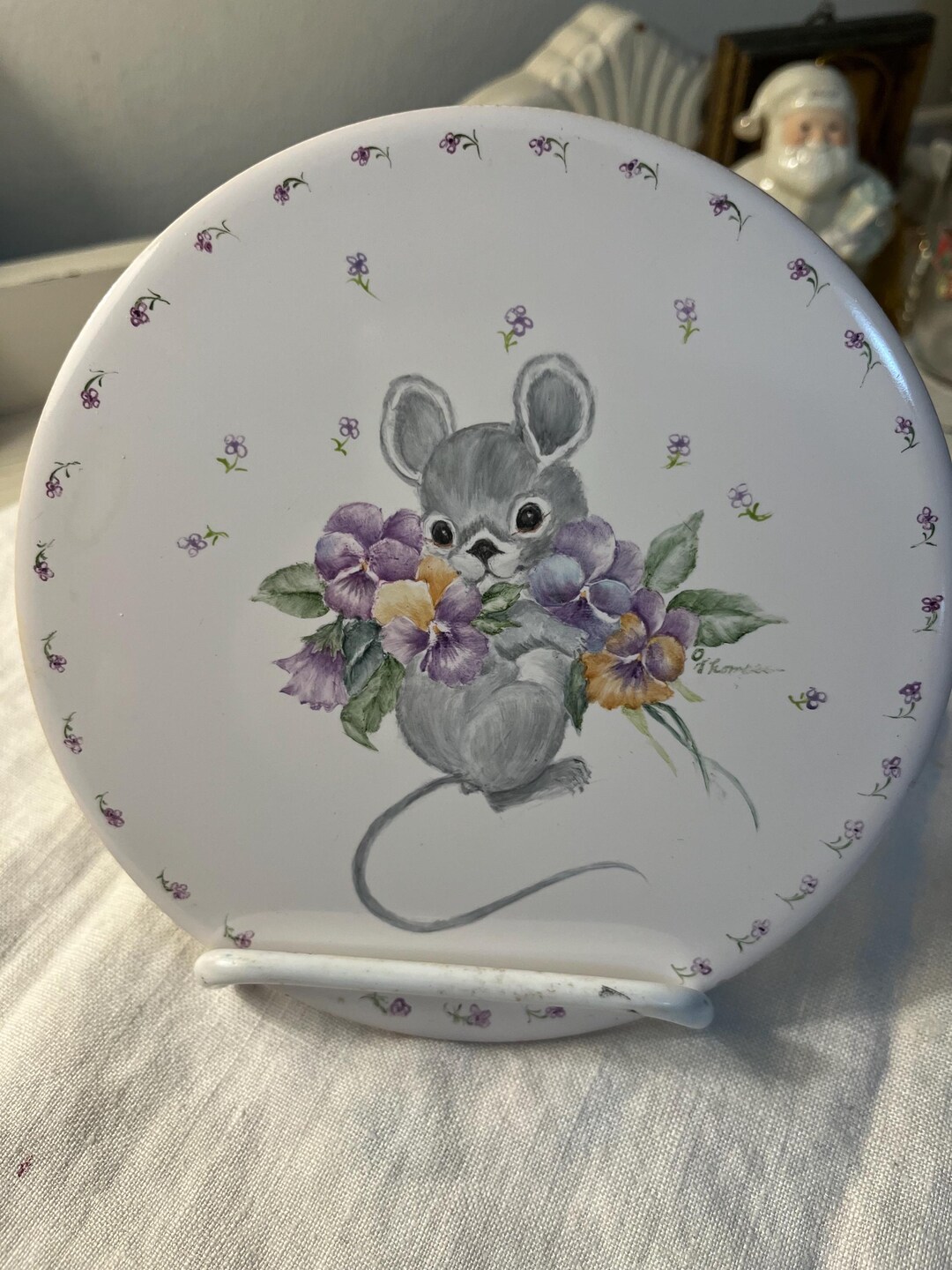 Vintage H&R Johnson England Ceramic Trivet Mouse With Pansy’s - Etsy
