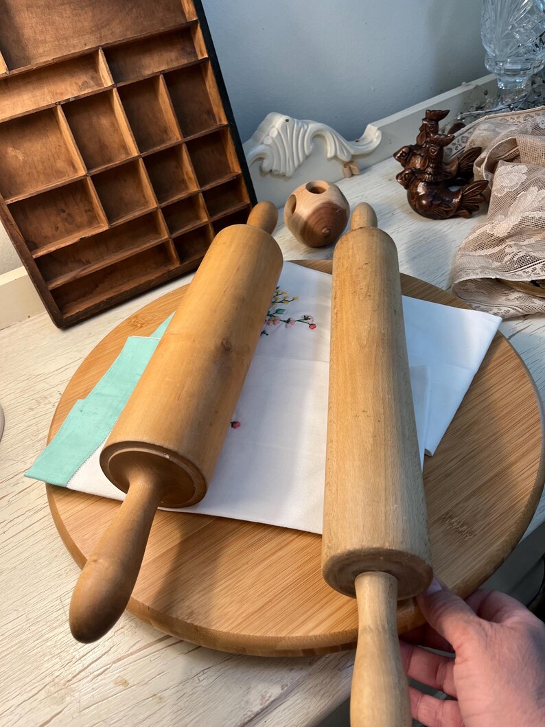Vintage Wooden Rolling Pins Set of Two - Etsy