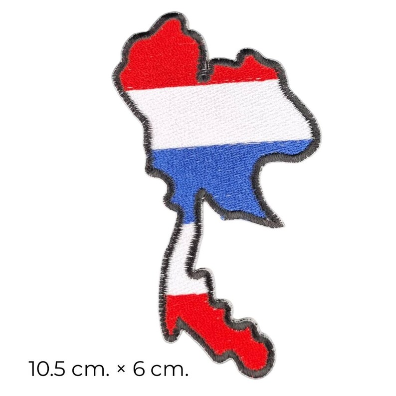 Flag Map of Thailand Embroidered Patch | Iron on Badge | Sew on Clothes Bag Patch | Thai Country ...