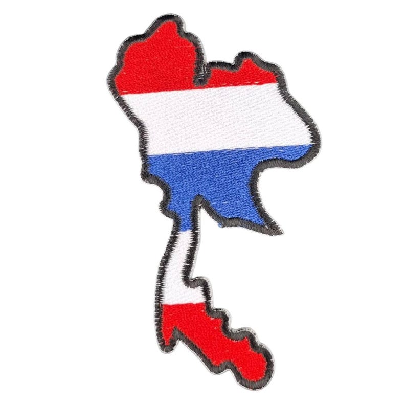Flag Map of Thailand Embroidered Patch | Iron on Badge | Sew on Clothes Bag Patch | Thai Country ...