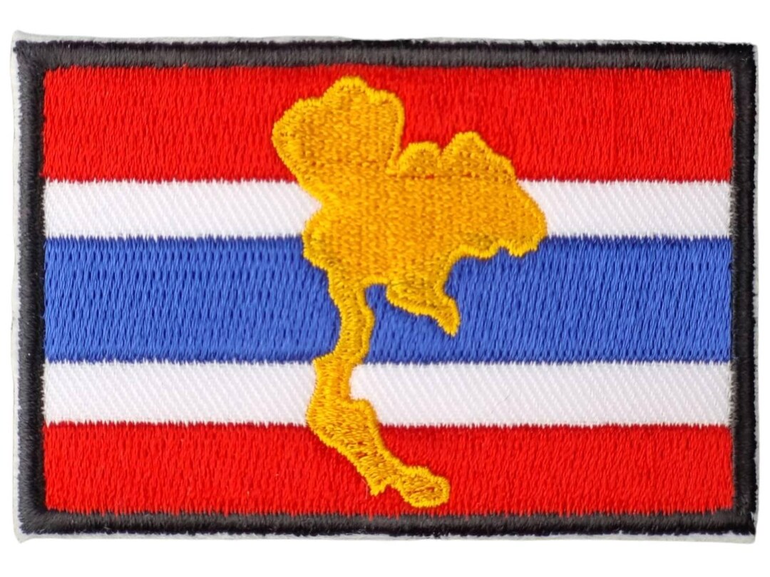 Thailand Flag Patch With Golden Map Silhouette - Etsy