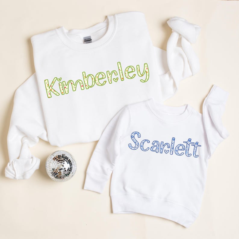 Floral Name Girl Sweatshirt, Toddler Name Sweatshirt, Gift for Flower ...