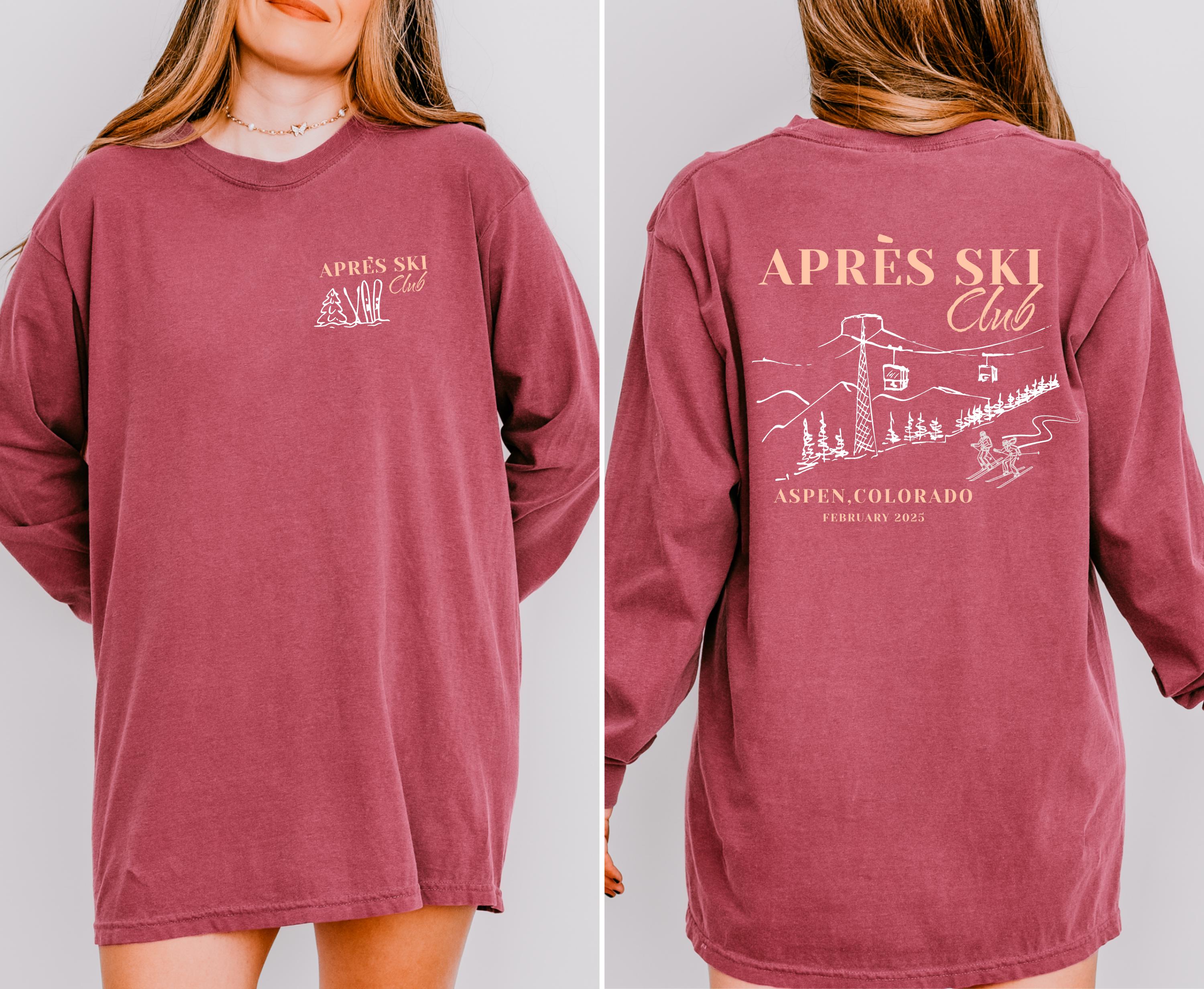 Apres Ski Social Club Shirt | Comfort Colors Custom Location Winter ...