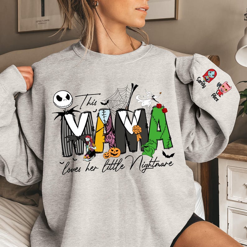 Custom This Mama Loves Her Nightmares Sweatshirts, Halloween Horror ...