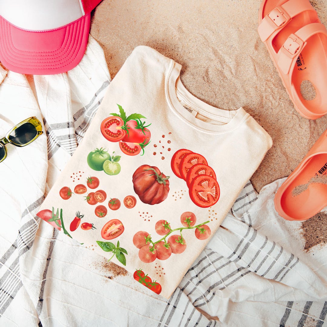 Comfort Colors® Tomato Shirt, Fruit Shirt, Botanical Shirt, Cottagecore ...