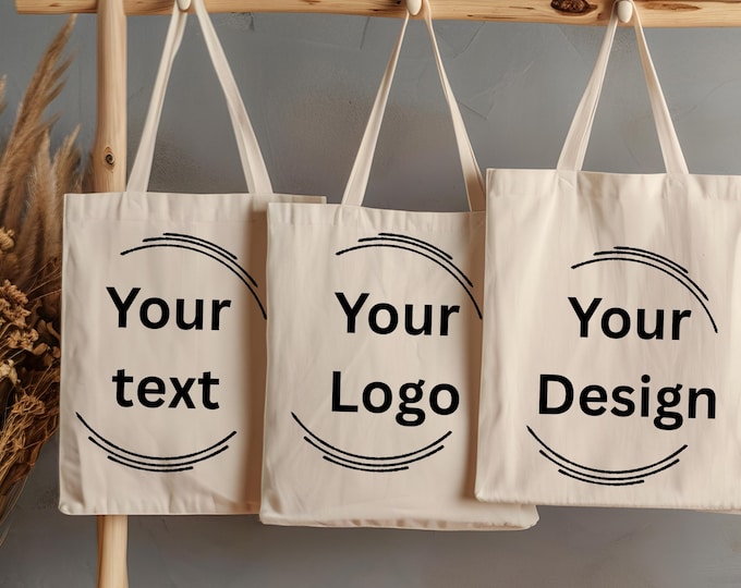 Custom Logo 16oz Mini Canvas Tote Bag With External Pockets, Company ...