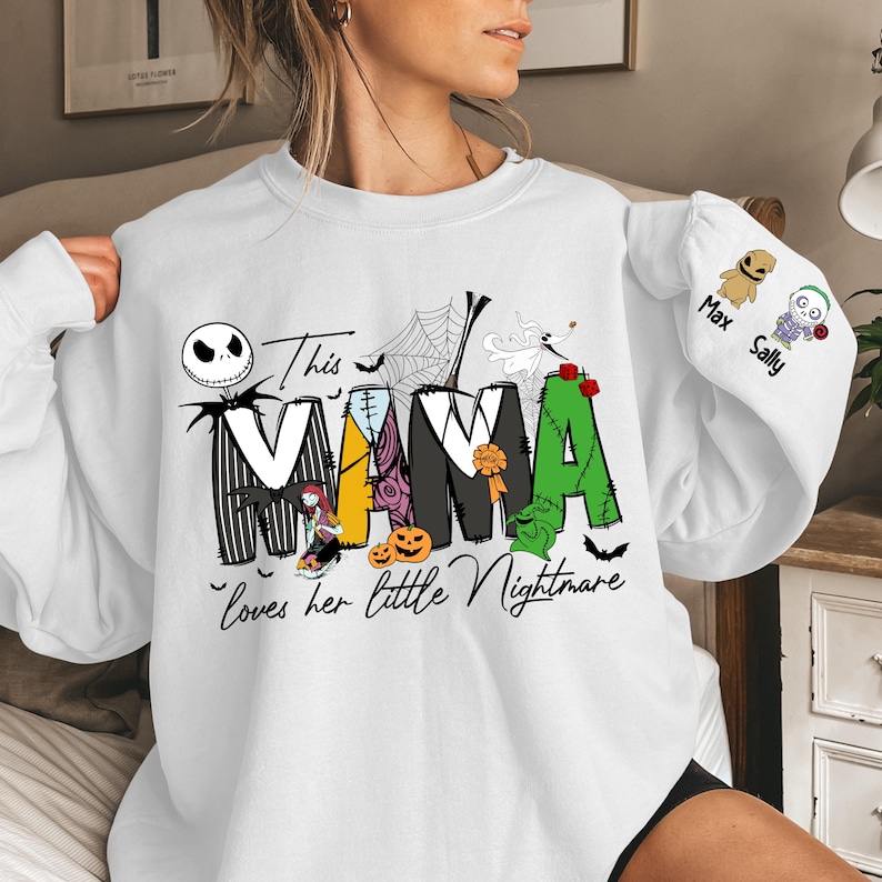 Custom This Mama Loves Her Nightmares Sweatshirts, Halloween Horror ...