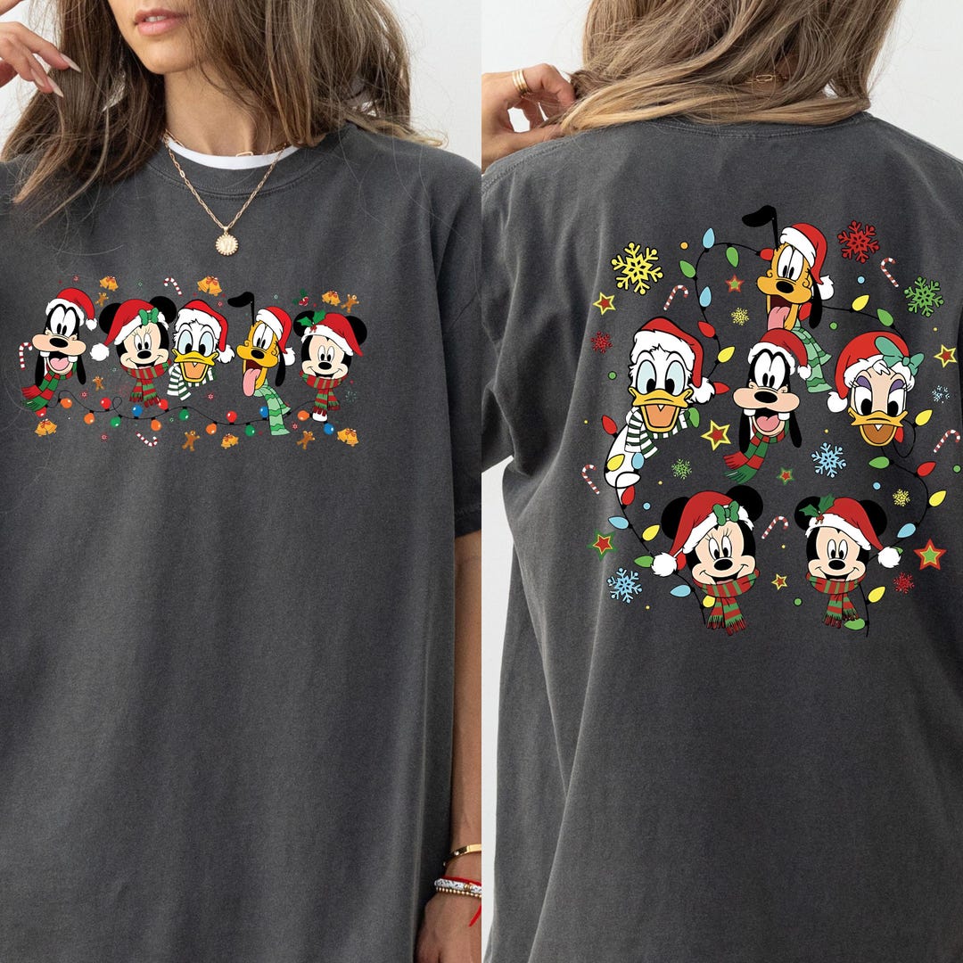 Comfort Colors Disney Family Christmas Shirt, Two-sides Disney Family ...