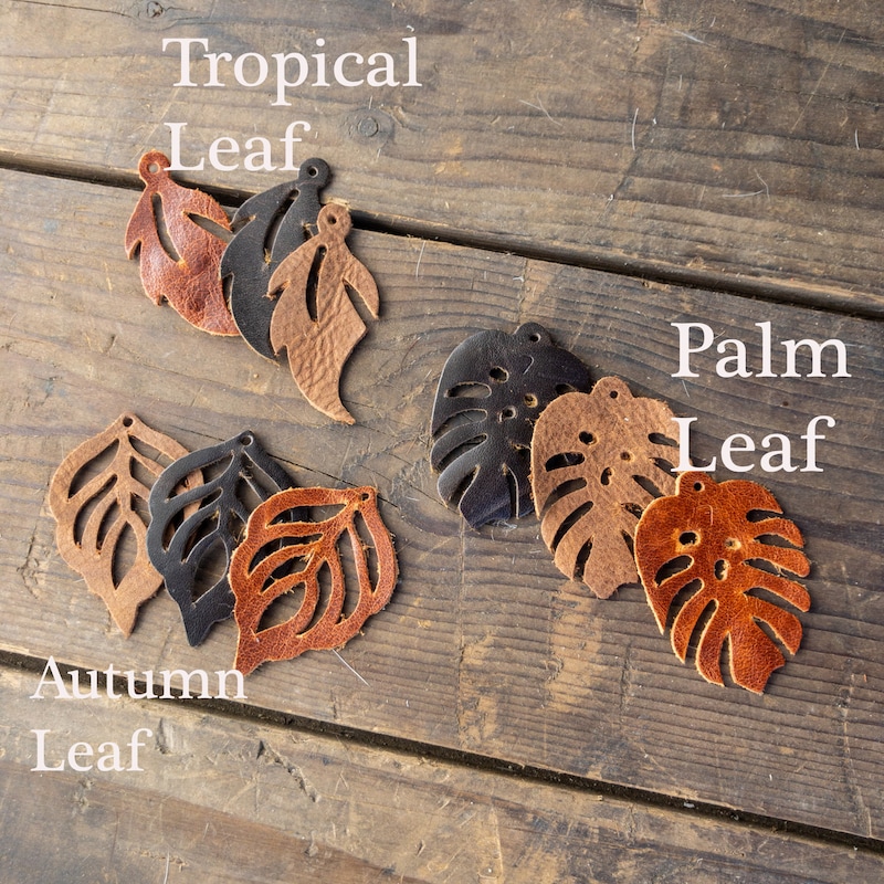 Leather Leaf Earrings - Etsy