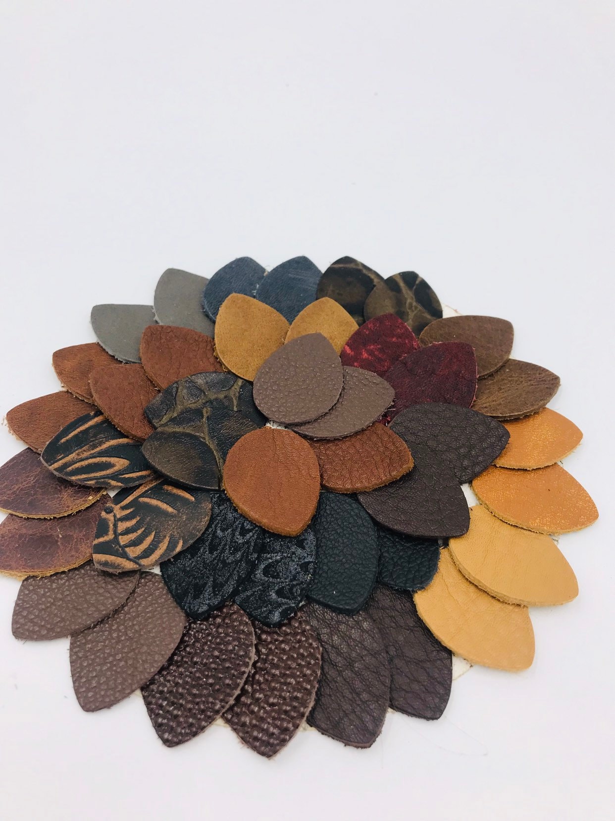 Leather Teardrop Shapes/ Die Cut outs/ Earring supplies/ | Etsy