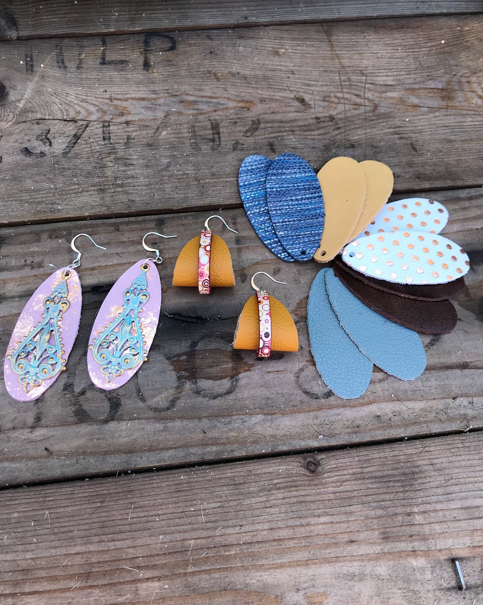 Leather Earrings-leather Oval Earrings- 1.5", 2" Pre-cut Earrings-diy ...