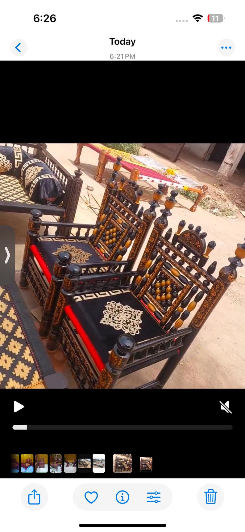 Traditional Charpai Daybed With Matching Chairs and Table - Handcrafted ...