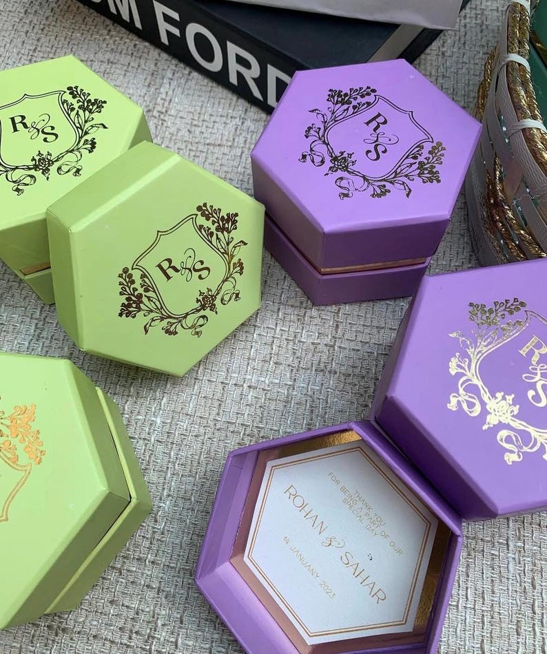 Luxury Hexagon Gift Box | Wedding Favor Box | Party Return Gift Box ...