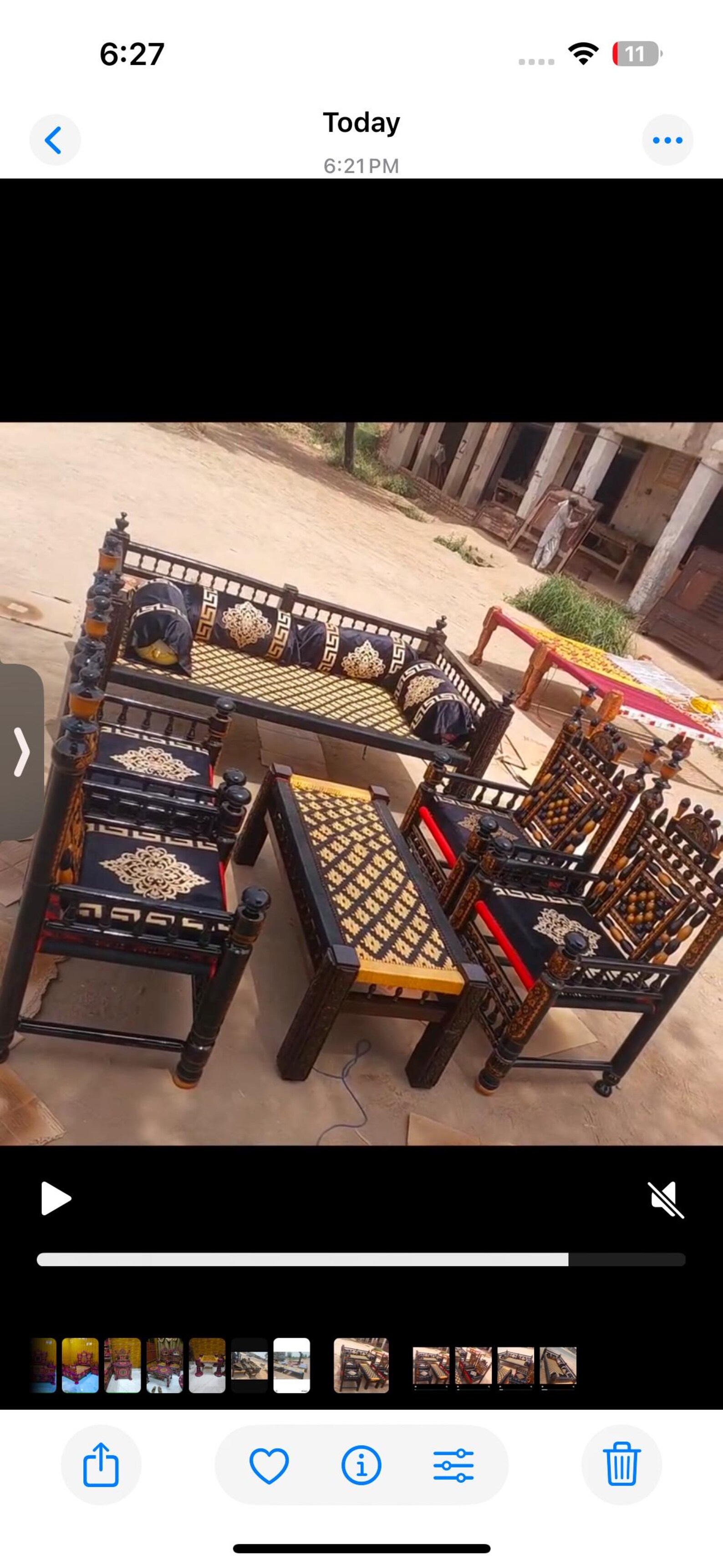 Traditional Charpai Daybed With Matching Chairs and Table - Handcrafted ...