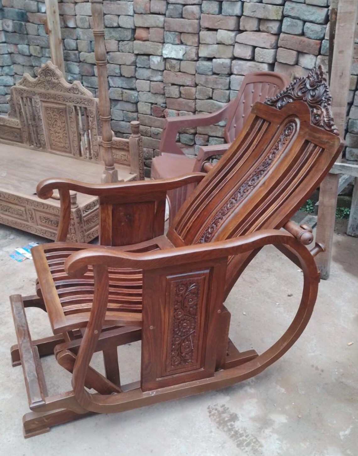 Rocking Chair/vintage Solid Wood Rocker Chair - Etsy