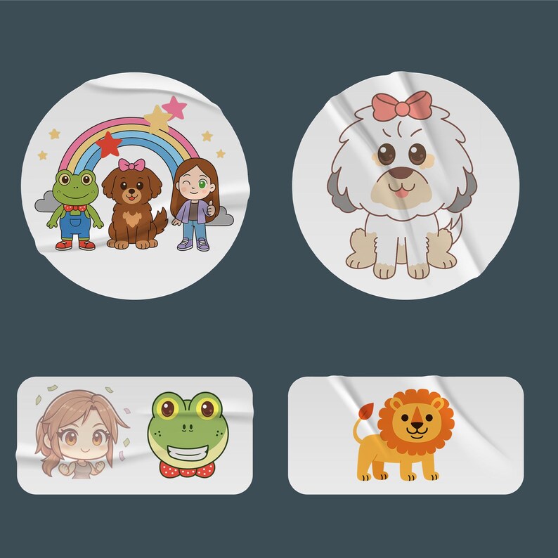 Lara Cartoon Clipart PNG Bundle: Girl Characters, Rainbow, Frog ...