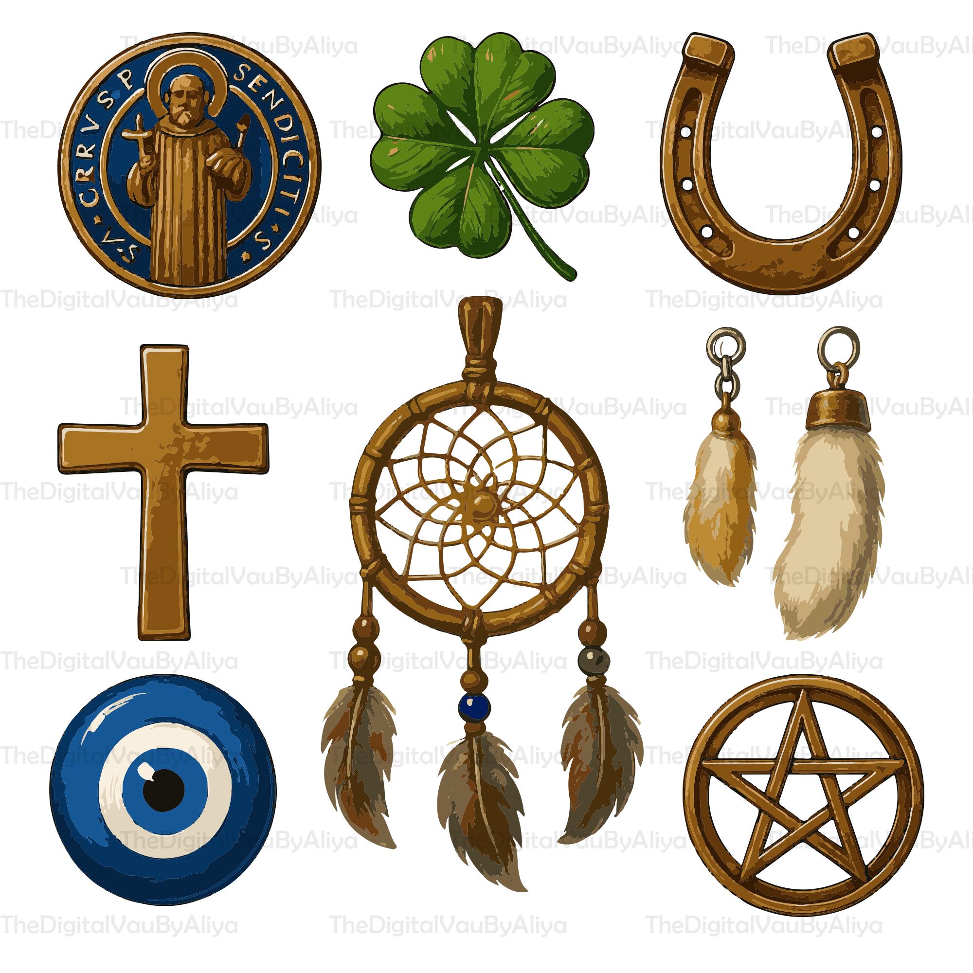 Lucky SVG PNG Bundle, Lucky Symbol, Horseshoe Png, Evil Eye (digital ...