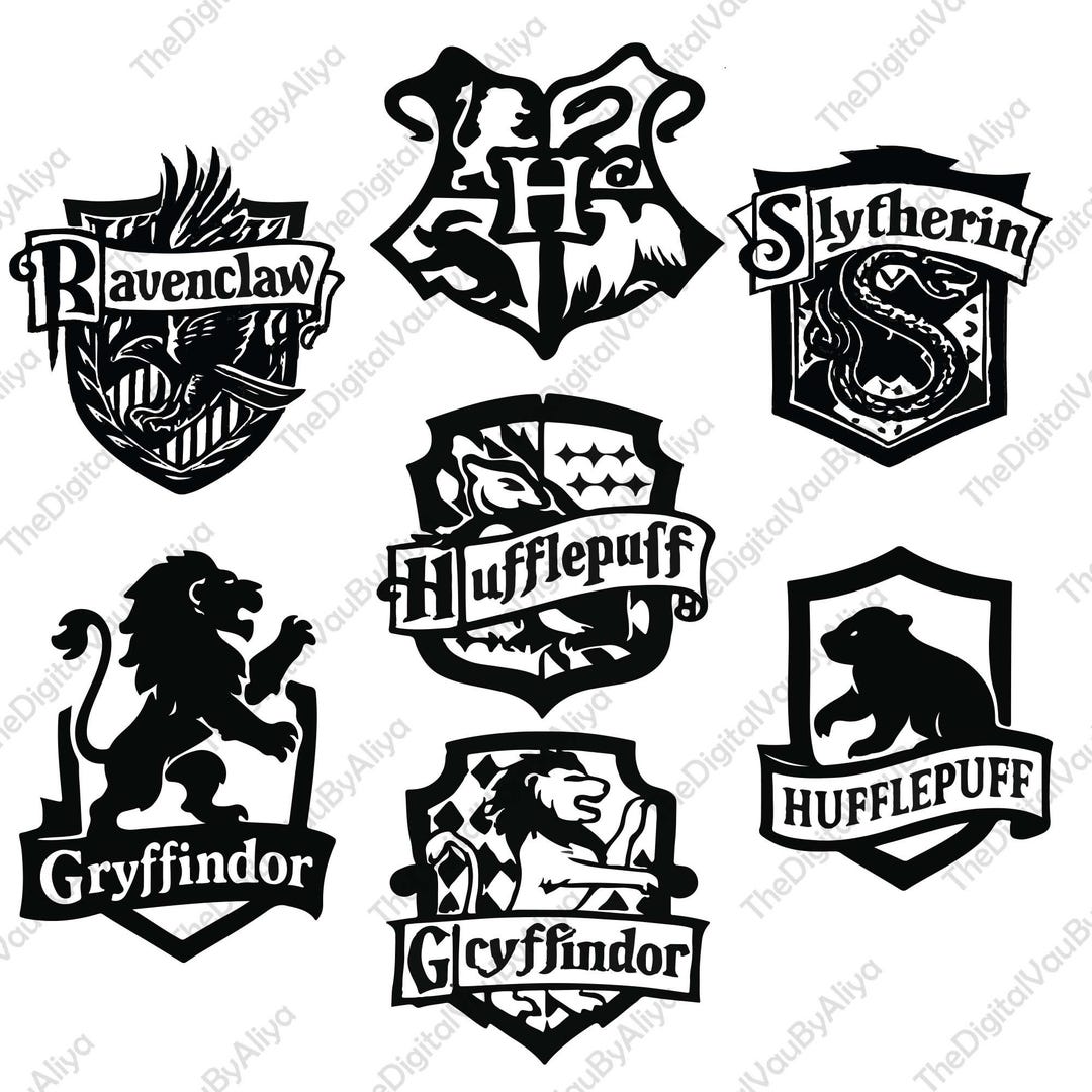 Wizard House Banner SVG Bundle: Wizard School Emblems (digital Download ...