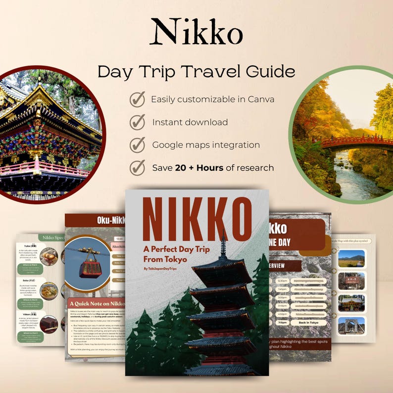 Nikko Day Trip Itinerary | Japan Travel Guide | Digital Download ...