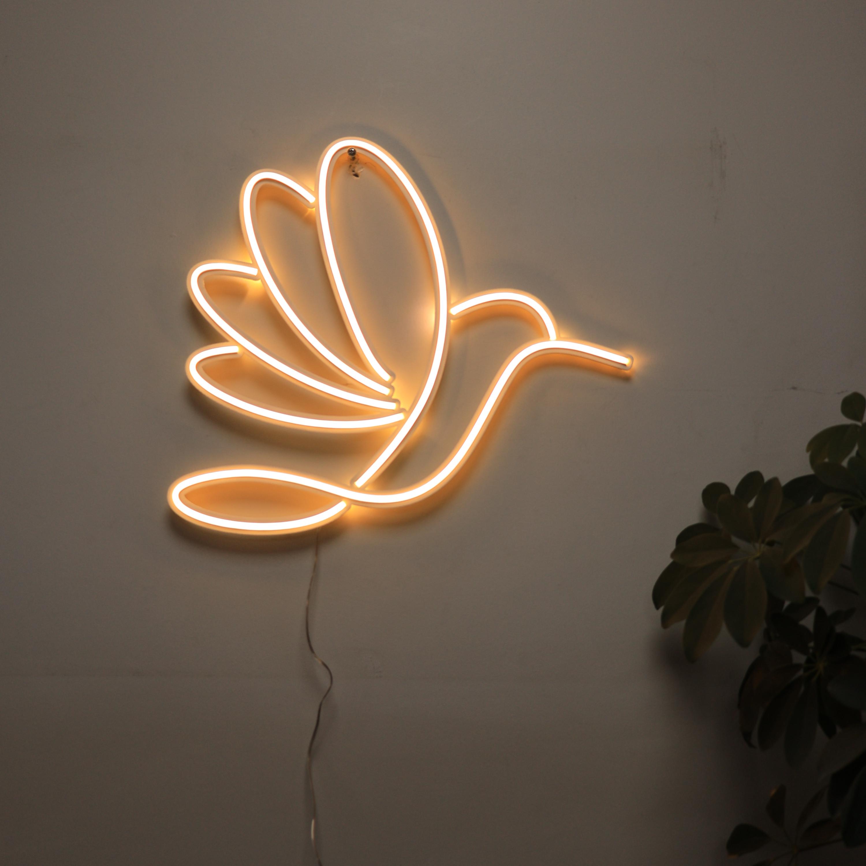 Hummingbird Neon Sign, LED Wall Light for Bedroom, Nursery, Living Room ...