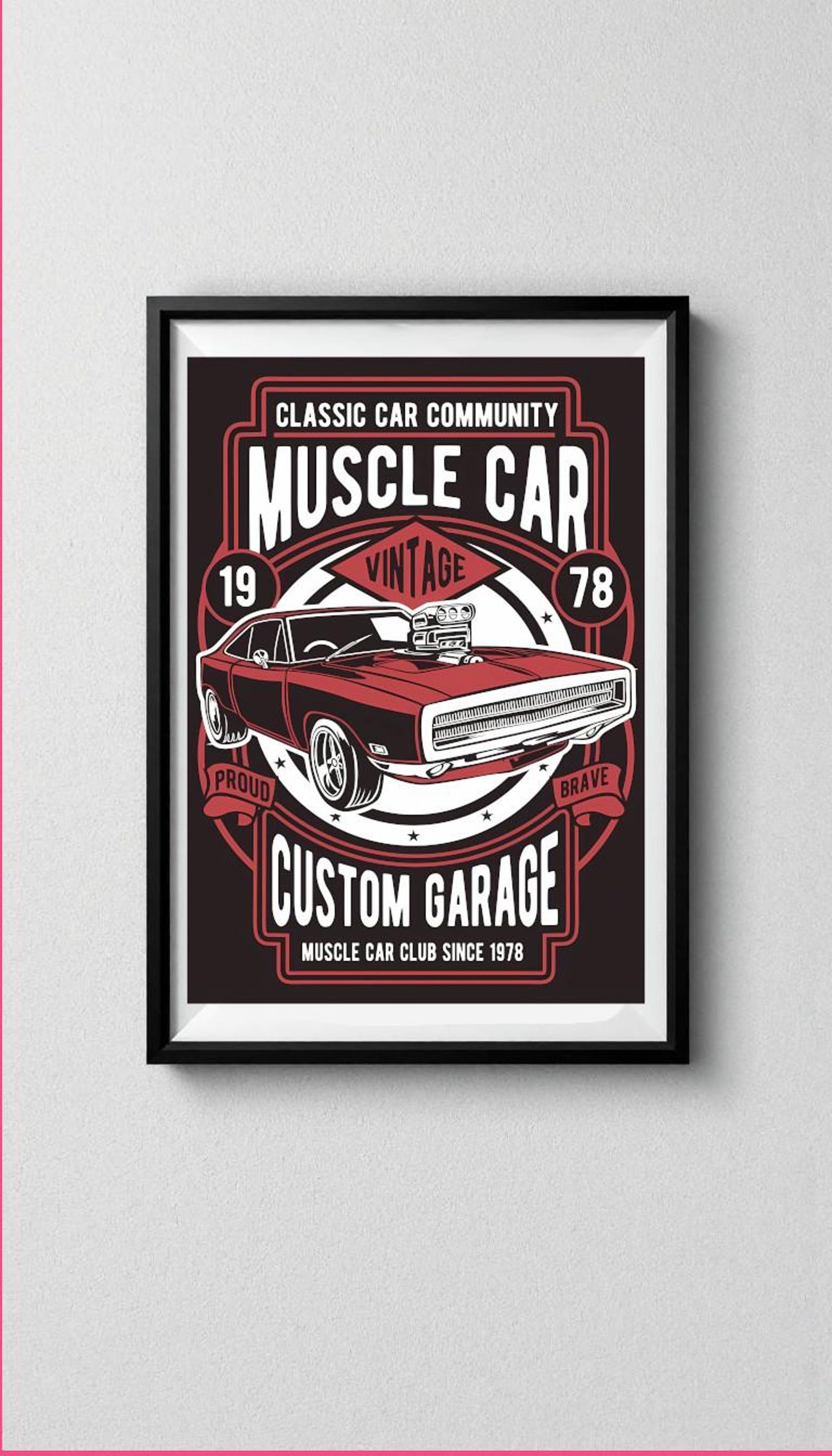 Vintage Muscle Car Wall Art Print – Custom Garage Poster for Classic ...