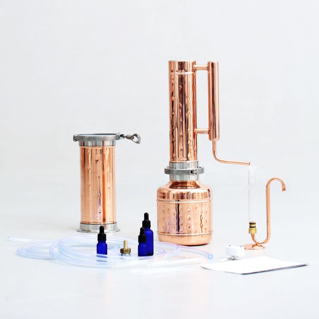 Essential Oil Distiller, Small Copper Still, Stovetop Distiller, Steam ...