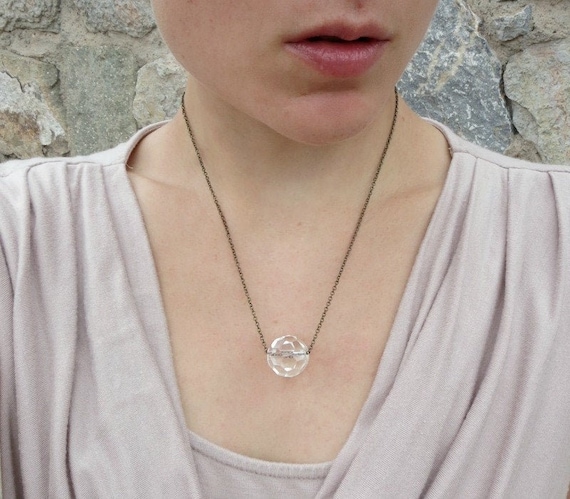 Glass Crystal Chain Necklace Rustic yet Elegant Faceted Glass | Etsy