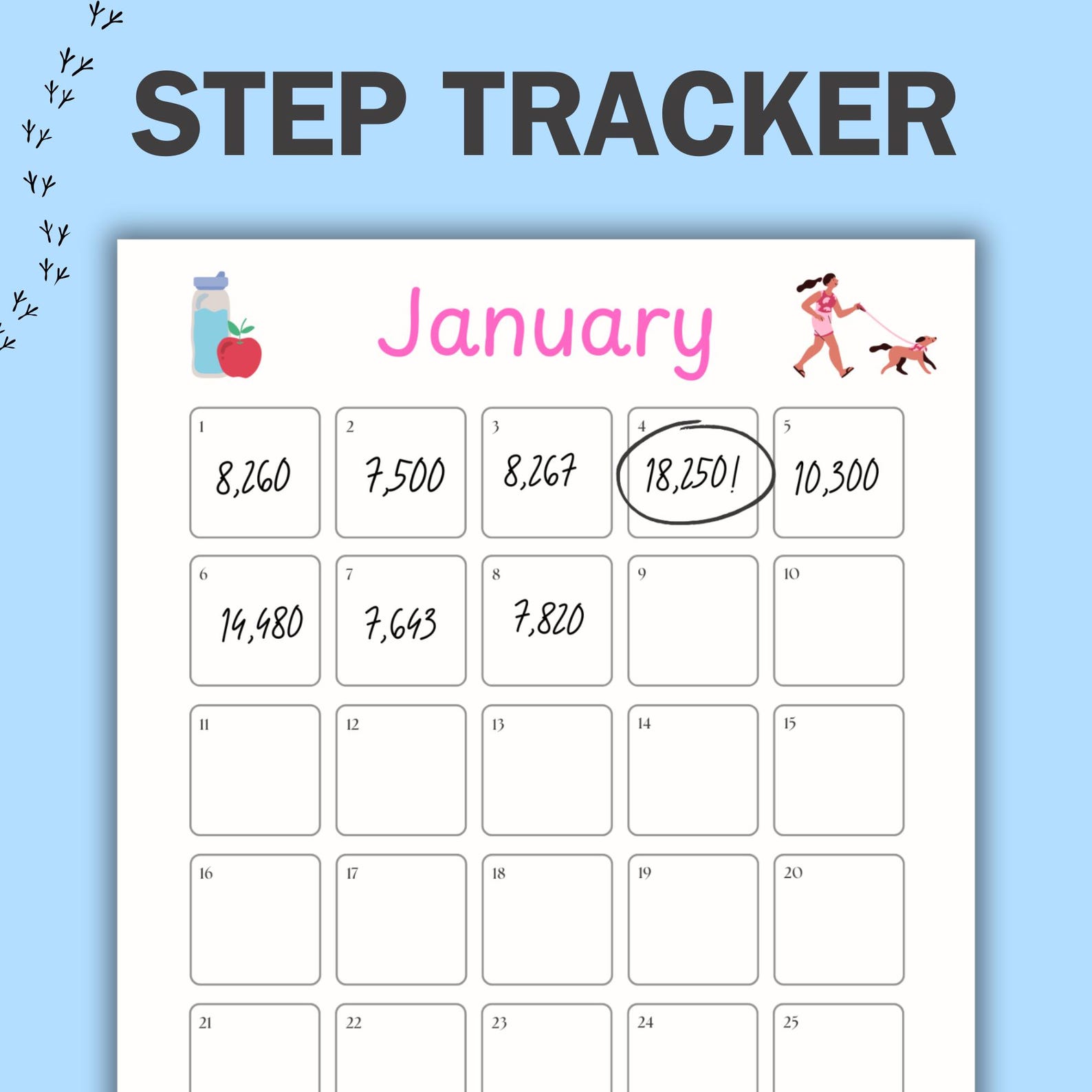 Step Challenge | Step Journal | Printable Walk Journal | Step Tracker ...