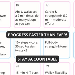 30 Day Fat Loss Workout Challenge | Printable Fitness Planner | Home ...