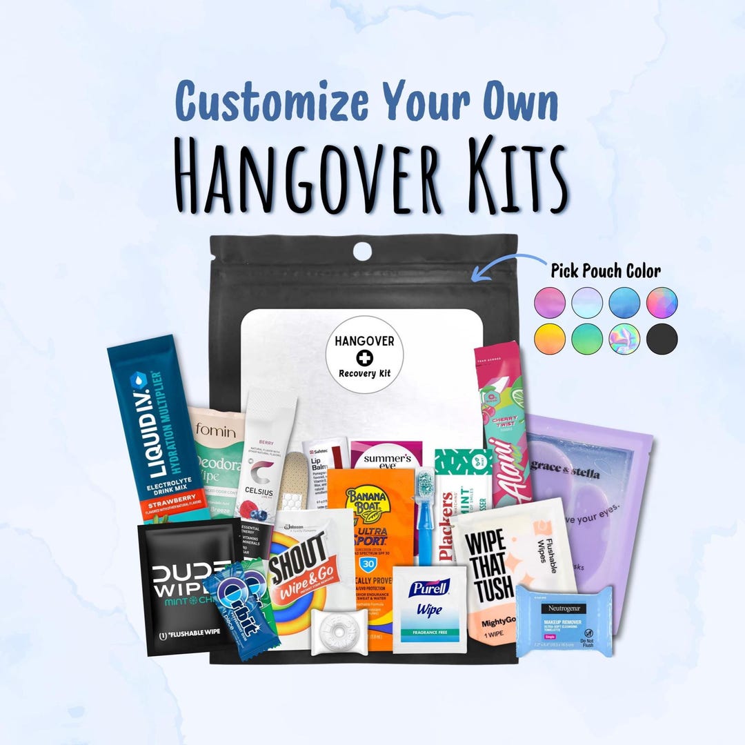 Build Your Own Hangover Kit: Custom Filled Hangover Recovery Pack (for Bachelor / Bachelorette ...