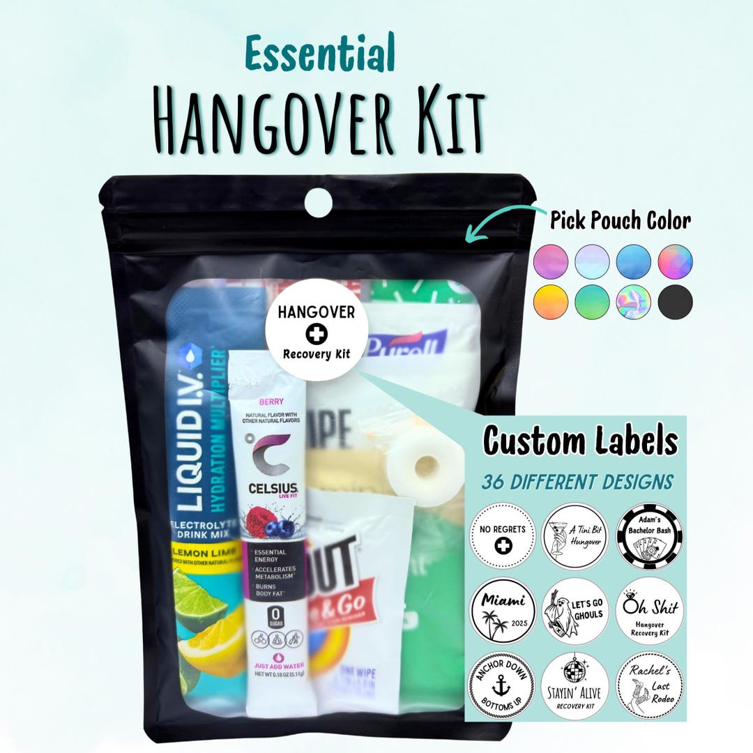 Hangover Kit: Essential Recovery Pack for Wedding, Bachelor ...
