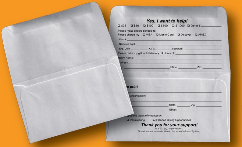 6 3/4 Remittance Envelopes, Custom Designed, Commercially Printed in ...