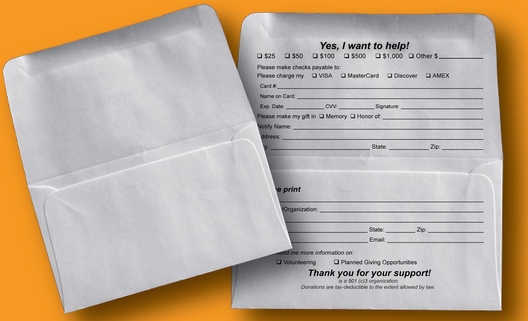 6 3/4 Remittance Envelopes, Custom Designed, Commercially Printed in ...