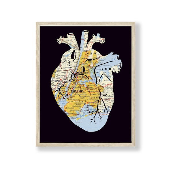 City Heart Map - Etsy