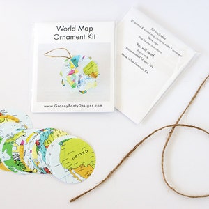 DIY World Map Ornament Kit, Make Your Own Ornament From World Maps ...