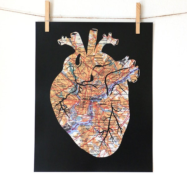 City Heart Map - Etsy