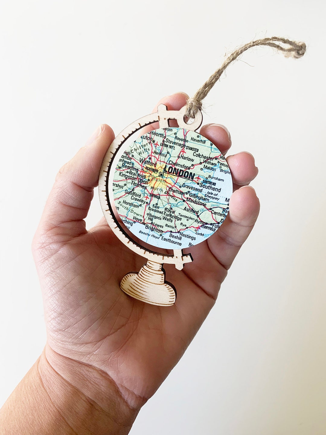 London Map Ornament, Custom Travel Ornament, Customize Globe With Any ...